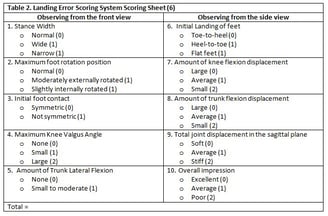 Understanding The Modified Landing Error Scoring System (Less Test)