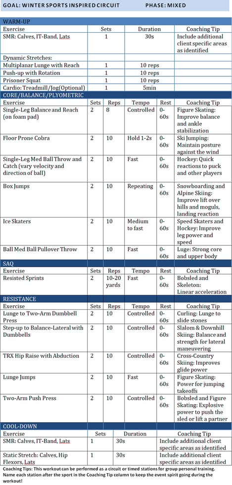 Mixed Phase Winter Sports Circuit